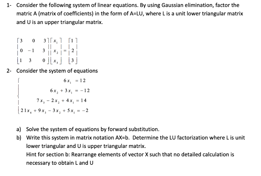Solved Consider the following system of linear equations. By | Chegg.com