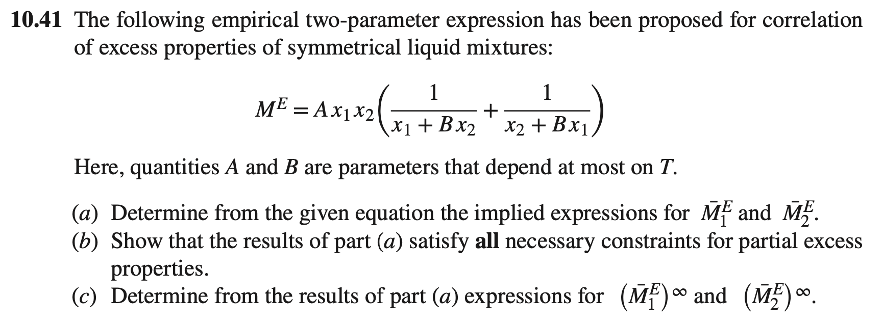 Solved 0.41 The following empirical two-parameter expression | Chegg.com