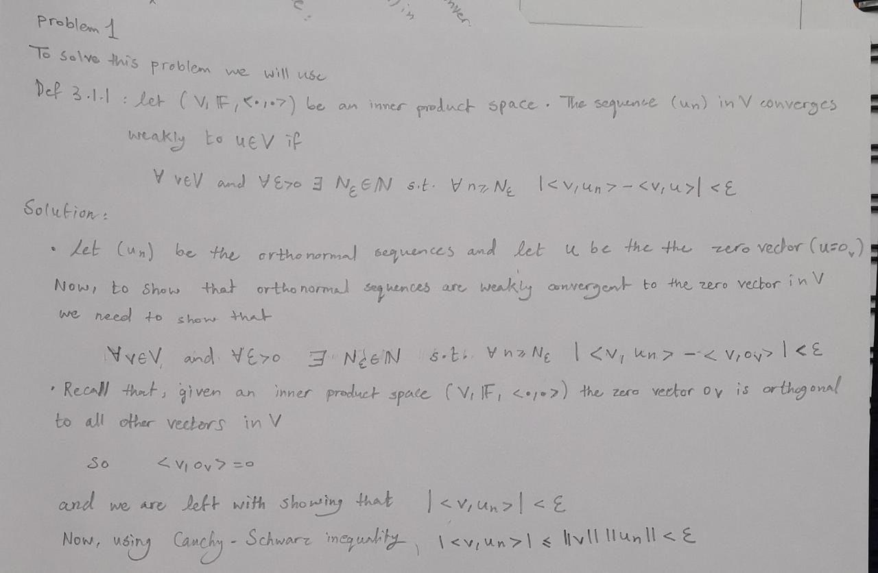 Solved FUNCTIONAL ANALYSIS COURSE> I started solving the | Chegg.com