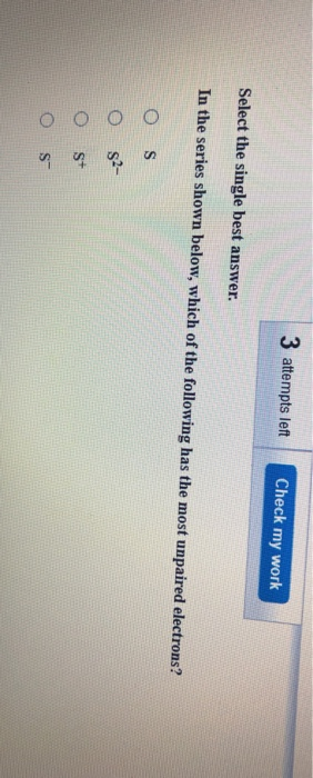 Solved 3 attempts left Check my work Select the single best | Chegg.com