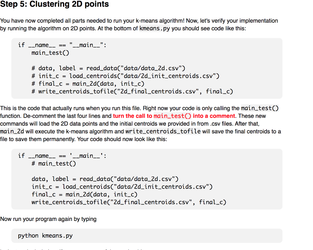 Solved Step 2: Assigning data points to closest centroids | Chegg.com