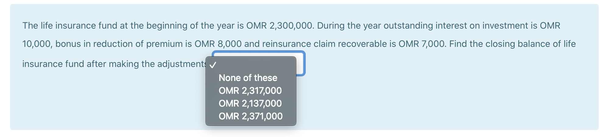 Solved The life insurance fund at the beginning of the year | Chegg.com