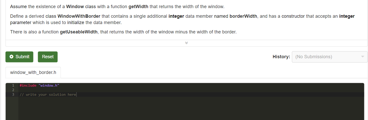 Solved Assume the existence of a Window class with a | Chegg.com Solved Assume the existence of a Window class with a | Chegg.com