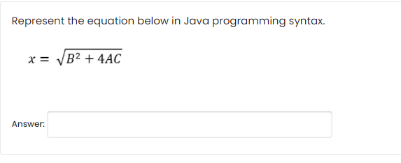 Solved Represent the equation below in Java programming | Chegg.com