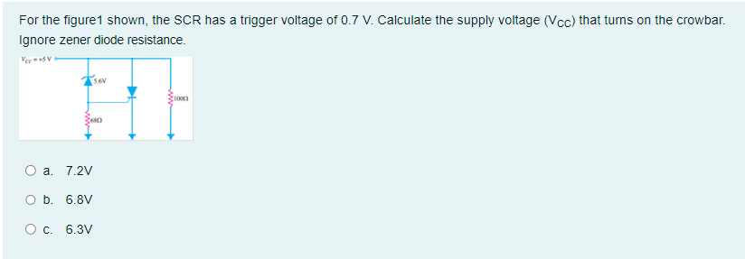 Solved For the figure1 shown, the SCR has a trigger voltage | Chegg.com