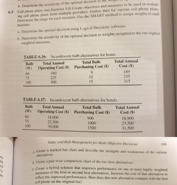 Exercise 6.3 from Value added decision making for | Chegg.com