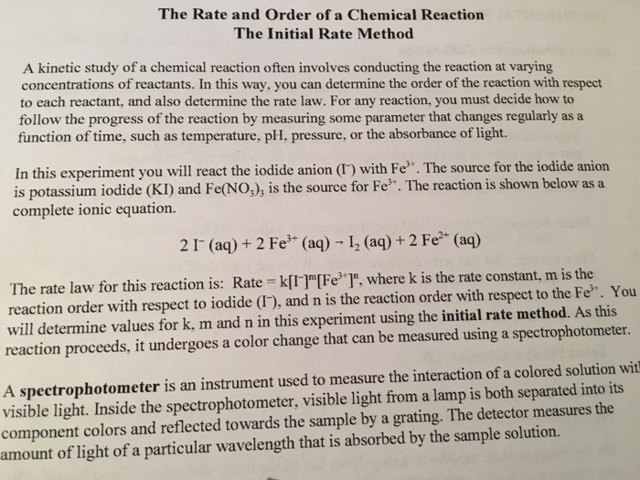 Initial Rate Data Table Run [Fe], M Initial Rate, s- | Chegg.com