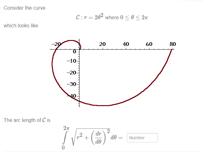 Solved Consider the curve C:r= 202 where 0 0 2 which looks | Chegg.com