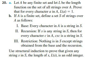 20. a. Let A be any finite set and let L be the | Chegg.com