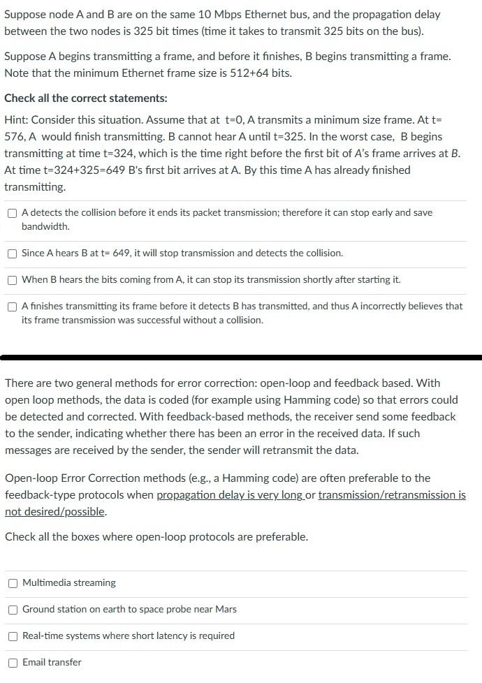 Solved Suppose node A and B are on the same 10Mbps Ethernet | Chegg.com