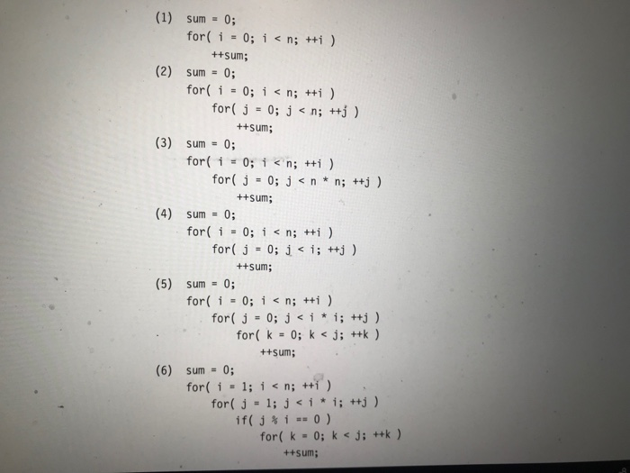 Solved For each of the following six program fragments: a. | Chegg.com