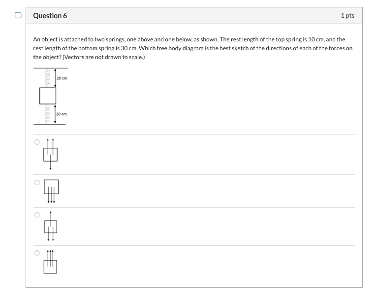 Solved An object is attached to two springs, one above and | Chegg.com