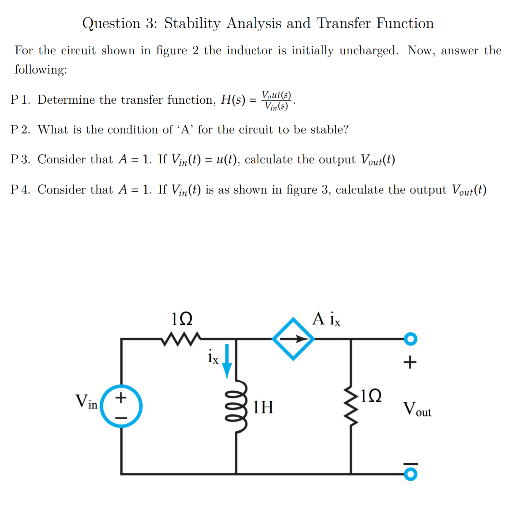 Solved Question 3: Stability Analysis and Transfer Function | Chegg.com