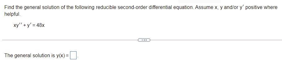Solved Find the general solution of the following reducible | Chegg.com