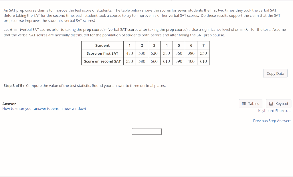 Solved Aп SAT prep course claims to improve the test score | Chegg.com
