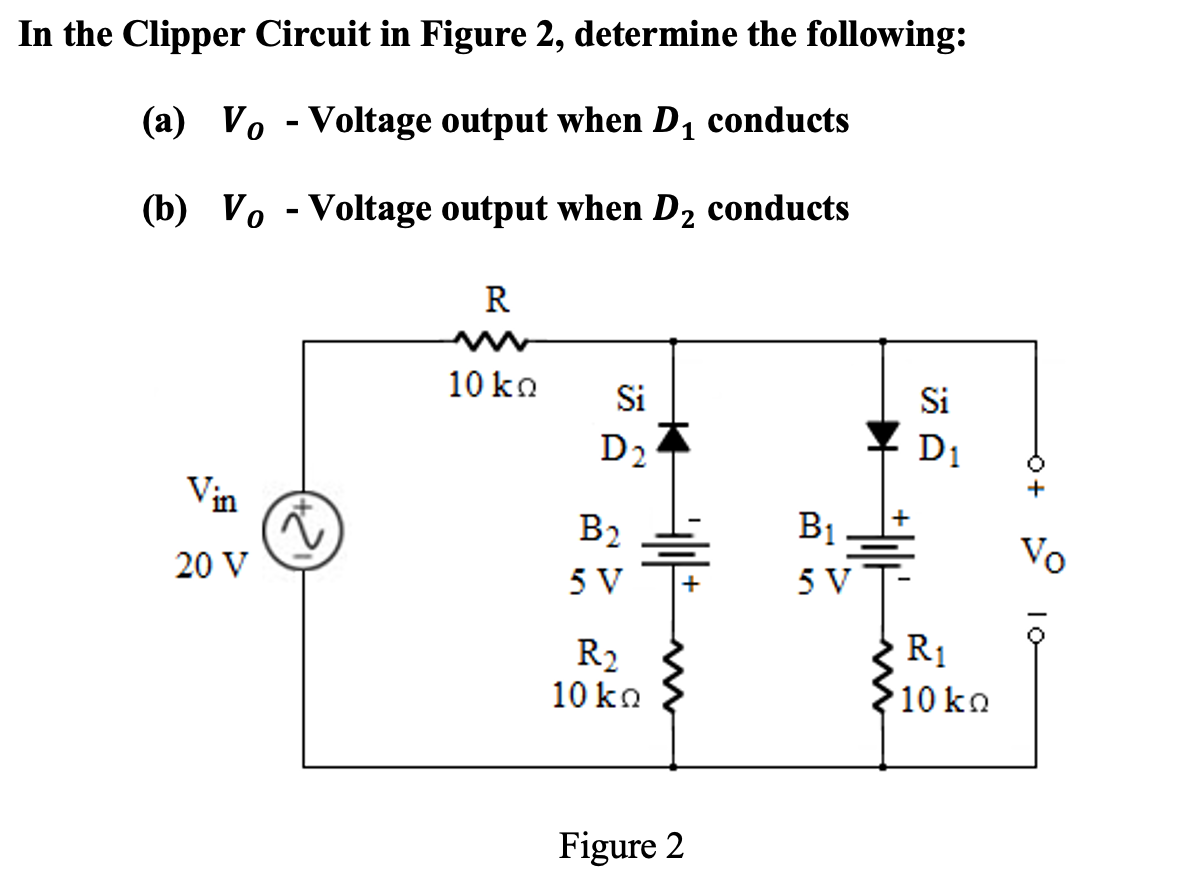 Solved In The Clipper Circuit In Figure 2 Determine The 