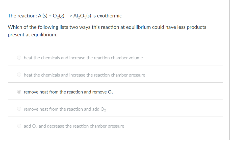 Solved The reaction: Al(s) + O2(g) --> Al2O3(s) is | Chegg.com