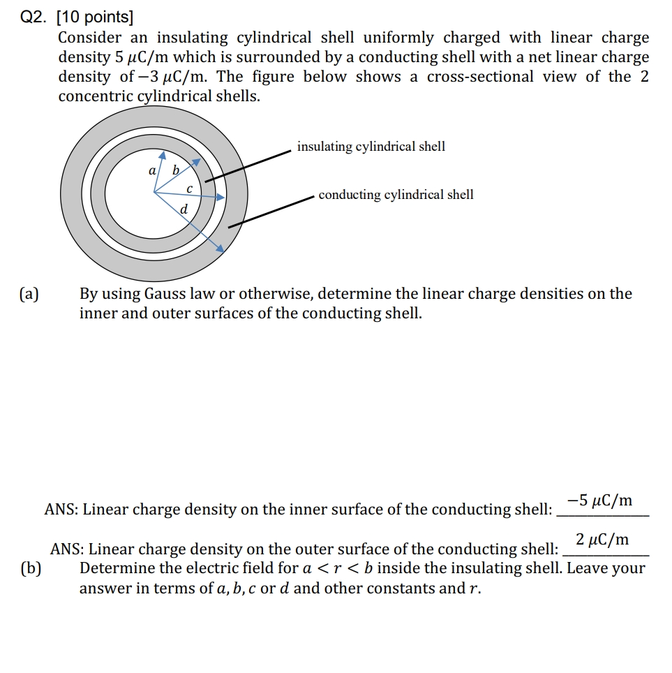 Solved Q2. [10 points] Consider an insulating cylindrical | Chegg.com