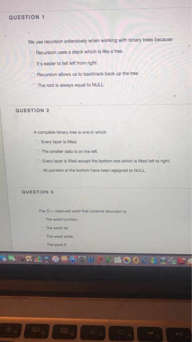 Solved We use recursion extensively when working with binary | Chegg.com