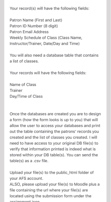 (Solved) : Record S Following Fields Patron Name First Last Patron Id ...