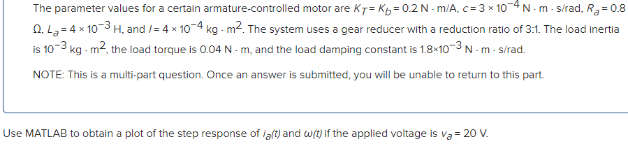 Solved The parameter values for a certain | Chegg.com