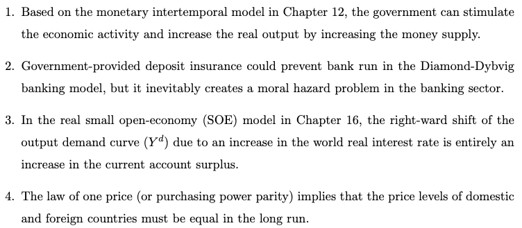 Solved 1. Based on the monetary intertemporal model in | Chegg.com