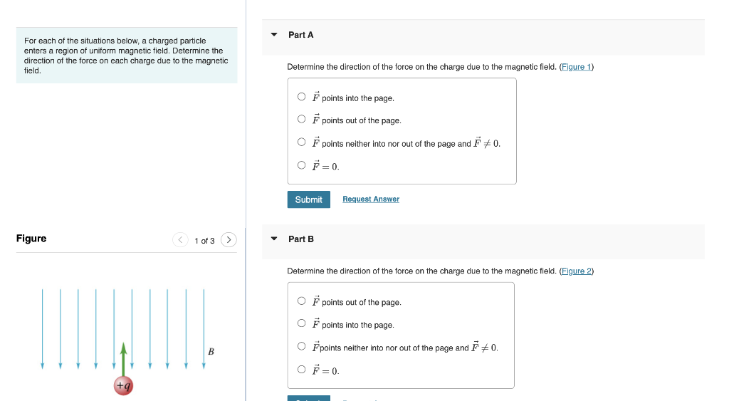 Solved For each of the situations below, a charged particle | Chegg.com
