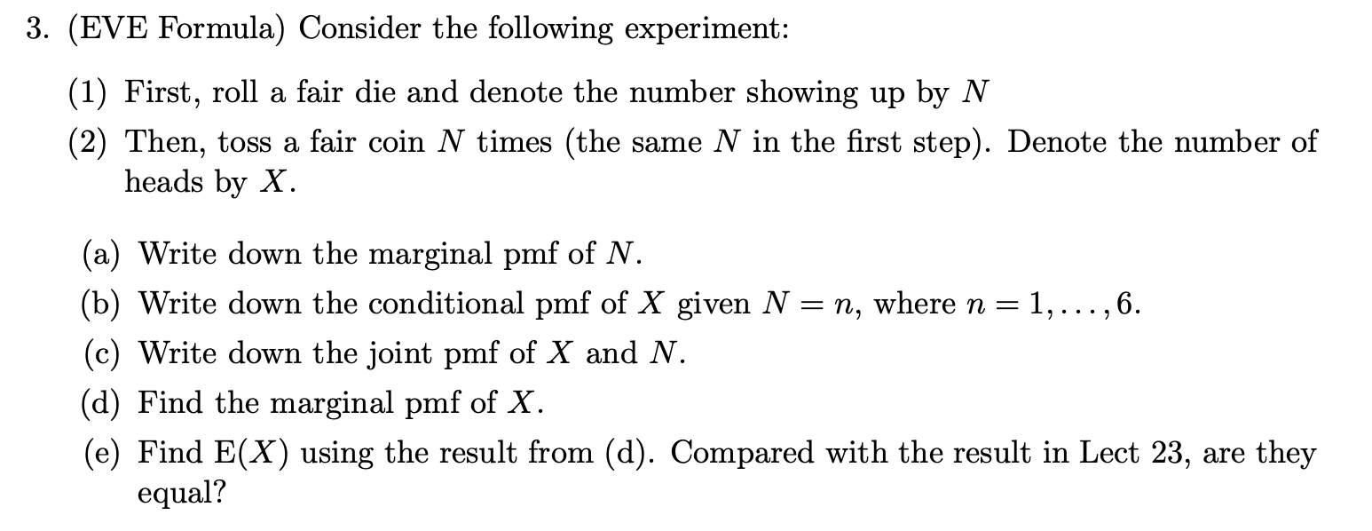 Solved 2 EVE formula Another important formula is the EVE | Chegg.com