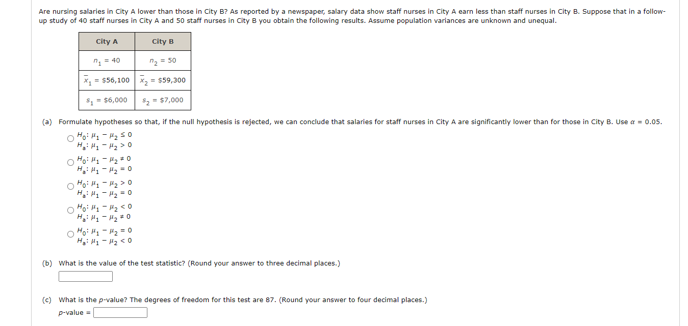 Solved (a) Formulate hypotheses so that, if the null | Chegg.com