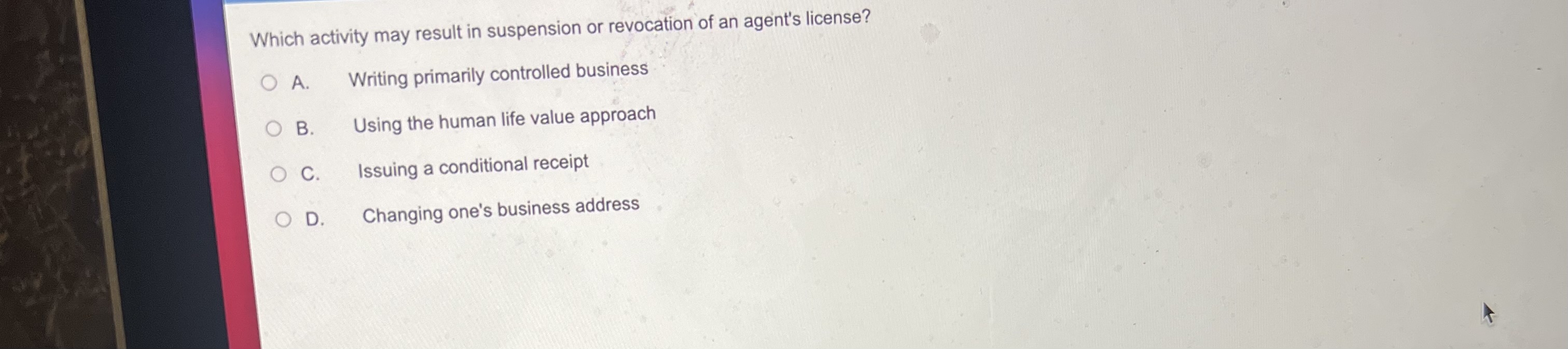 Solved Which activity may result in suspension or revocation | Chegg.com