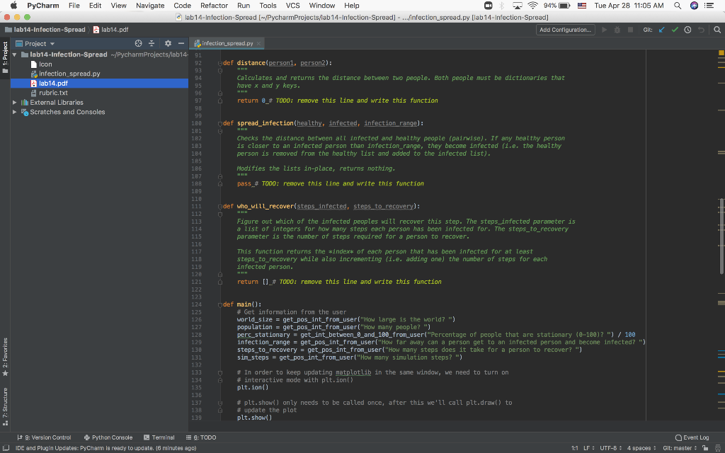 I need help in Computer Science for Python programing | Chegg.com