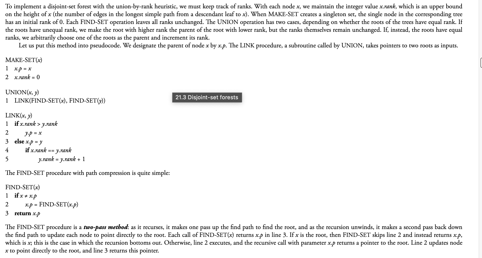 To implement a disjoint-set forest with the | Chegg.com
