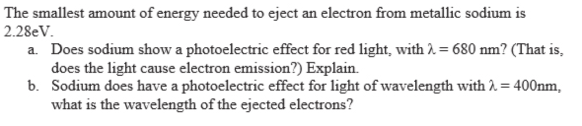 Solved Part B The Smallest Amount Of Energy Needed To Eject