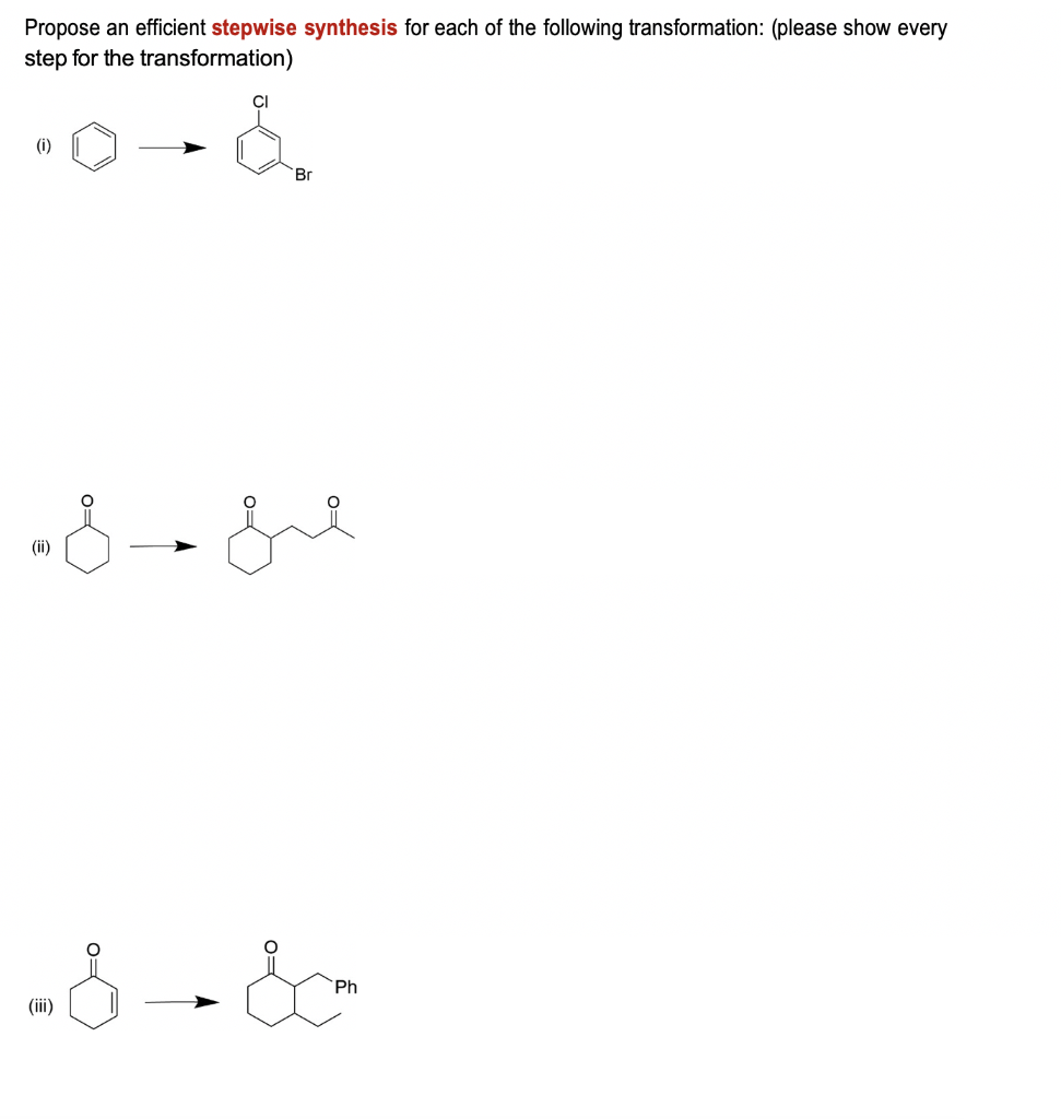 Solved Propose an efficient stepwise synthesis for each of | Chegg.com