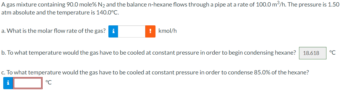 Solved A gas mixture containing 90.0 mole\% N2 and the | Chegg.com