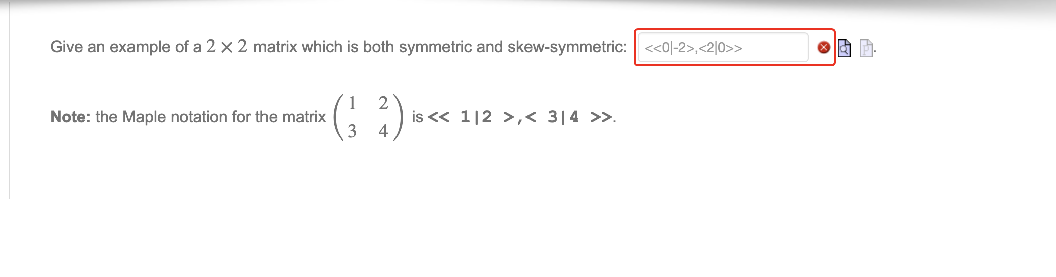 Solved Give an example of a 2 x 2 matrix which is both | Chegg.com