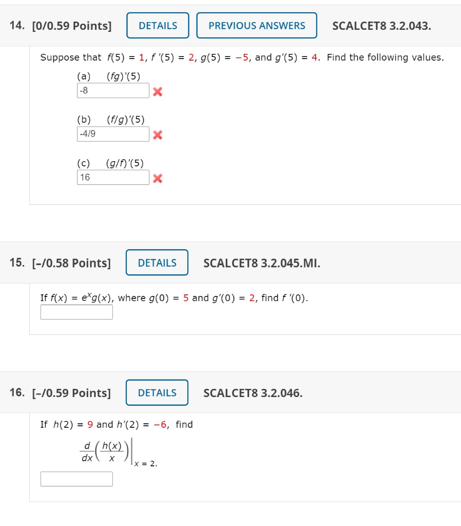 Solved 14. [0/0.59 Points] DETAILS PREVIOUS ANSWERS SCALCET8 | Chegg.com