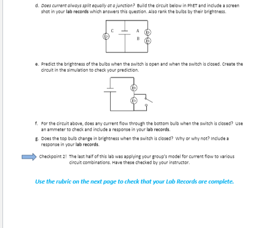 Solved d. Does current always split equally of a junction? | Chegg.com