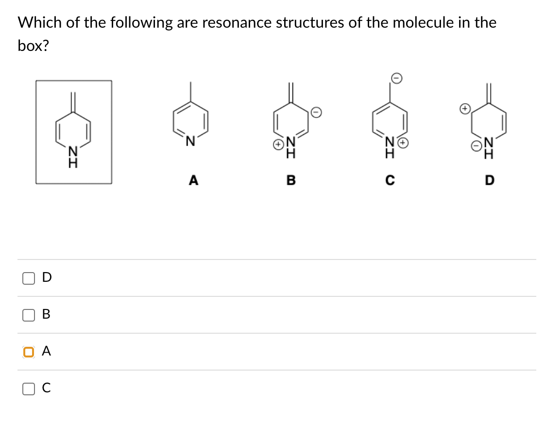 Solved Which of the following are resonance structures of | Chegg.com
