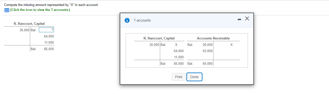 Solved Compute the missing amount represented by "X" in each | Chegg.com