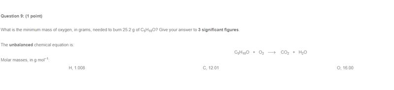 Solved Duestion 9: (1 point) What is the minimum mass of | Chegg.com