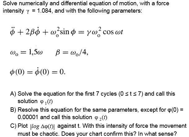 Solved Solve numerically and differential equation of | Chegg.com