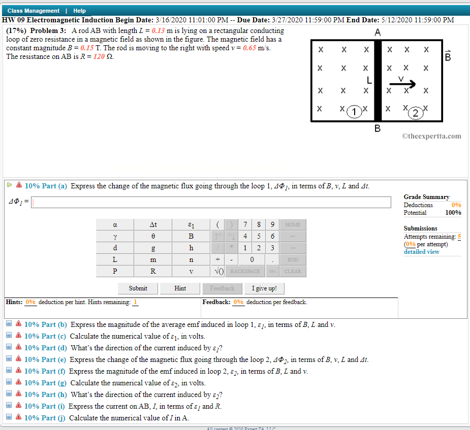 Solved Class Management | Help HW 09 Electromagnetic | Chegg.com