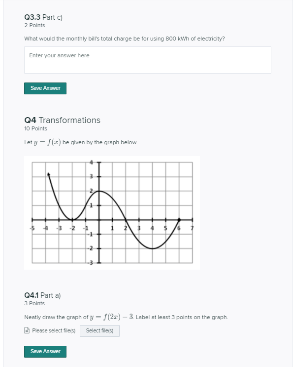 Solved Q3 Piecewise Functions 10 Points Tucson Electric | Chegg.com