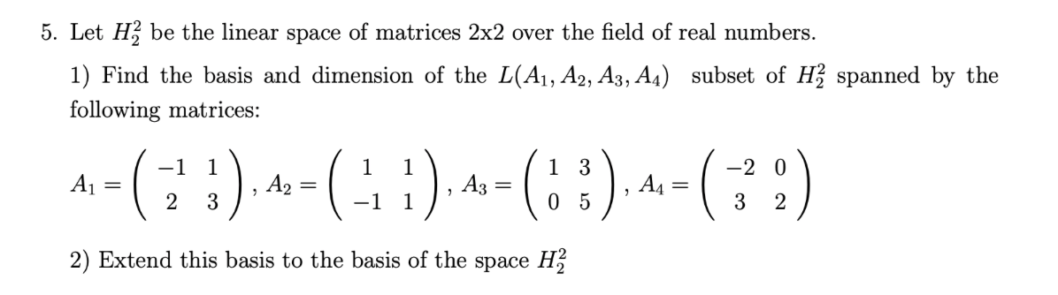 Solved This is for advanced linear algebra class. Please | Chegg.com