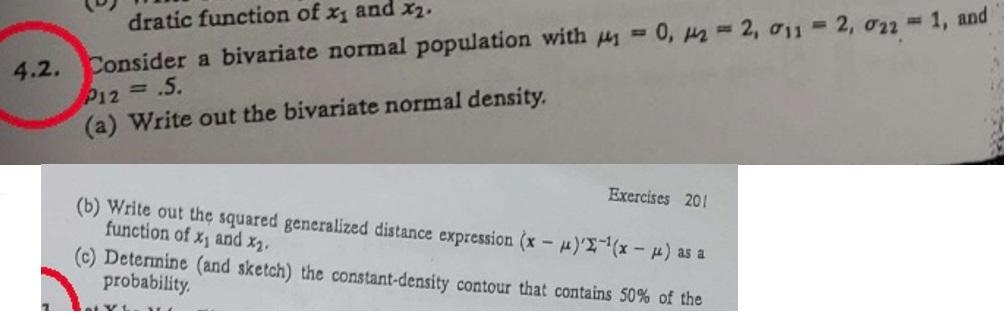 Solved 2 Consider A Bivariate Normal Population With