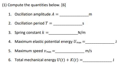 Solved Figure 1: a spring oscillator. 1) In an experiment | Chegg.com