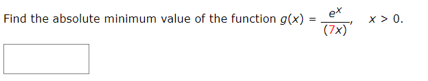 Solved Find the absolute minimum value of the function | Chegg.com