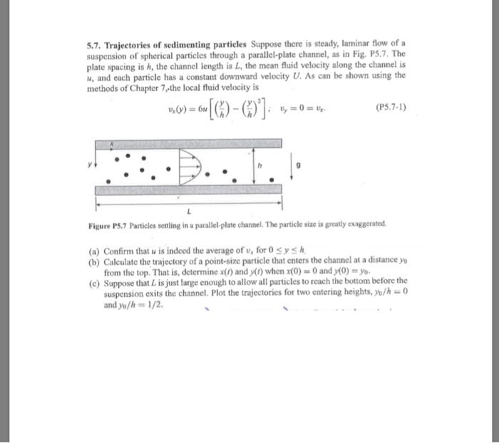 5.7. Trajectories of sedimenting particles Suppose | Chegg.com