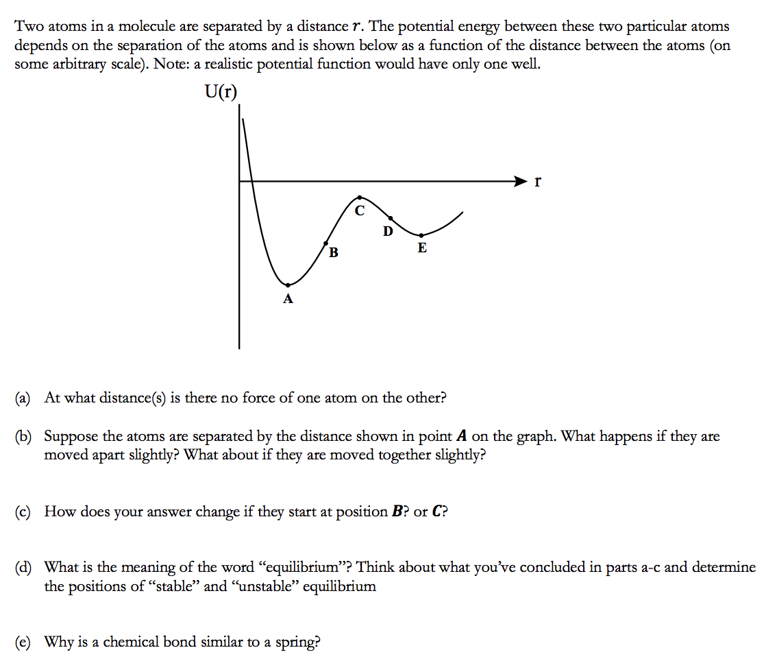 Solved Two atoms in a molecule are separated by a distance | Chegg.com